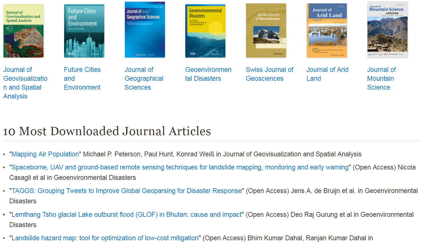 我校主办国际期刊JGSA三篇论文入选“Springer Highlights in Geography 2018”下载排名Top10-兰州交通 ...